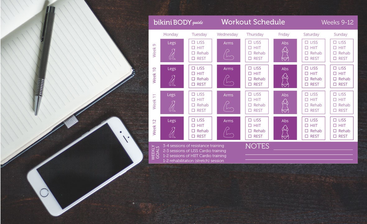 Bikini Body Guide Workout Calendar BBG - Etsy