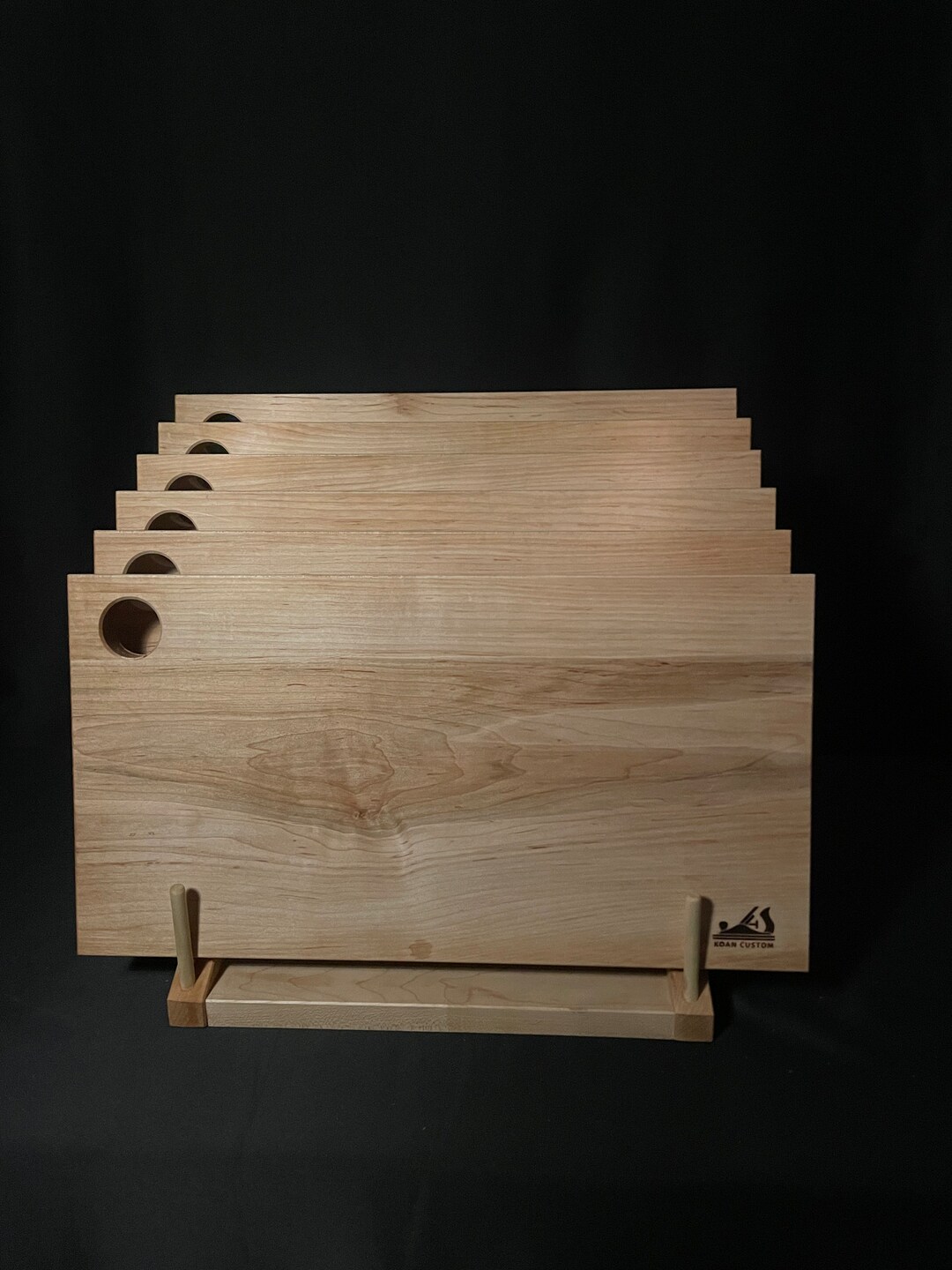 Lot of Six Soft Maple Cutting Boards With Display Stand - Etsy
