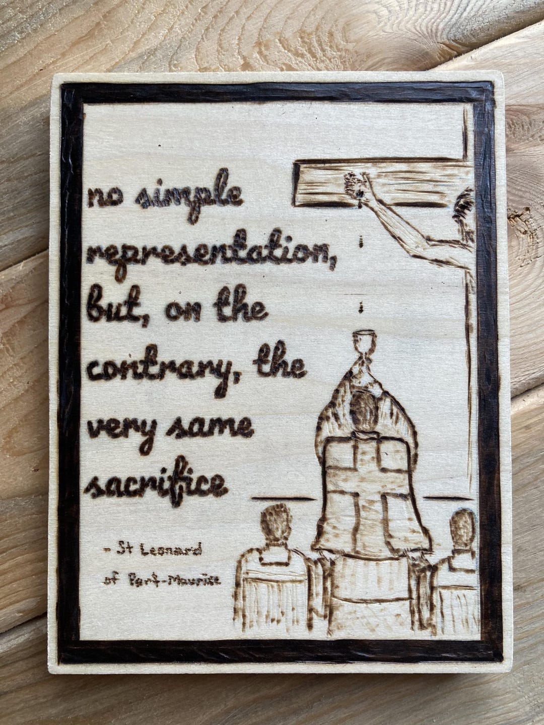 Catholic Mass Wood Burn Sign Decor - St. Leonard - Etsy