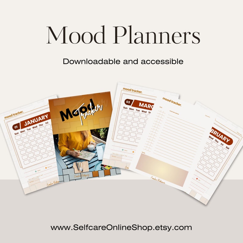 Mood Tracker Printable, A Year in Pixels, Mood Journal, Emotion Tracker ...