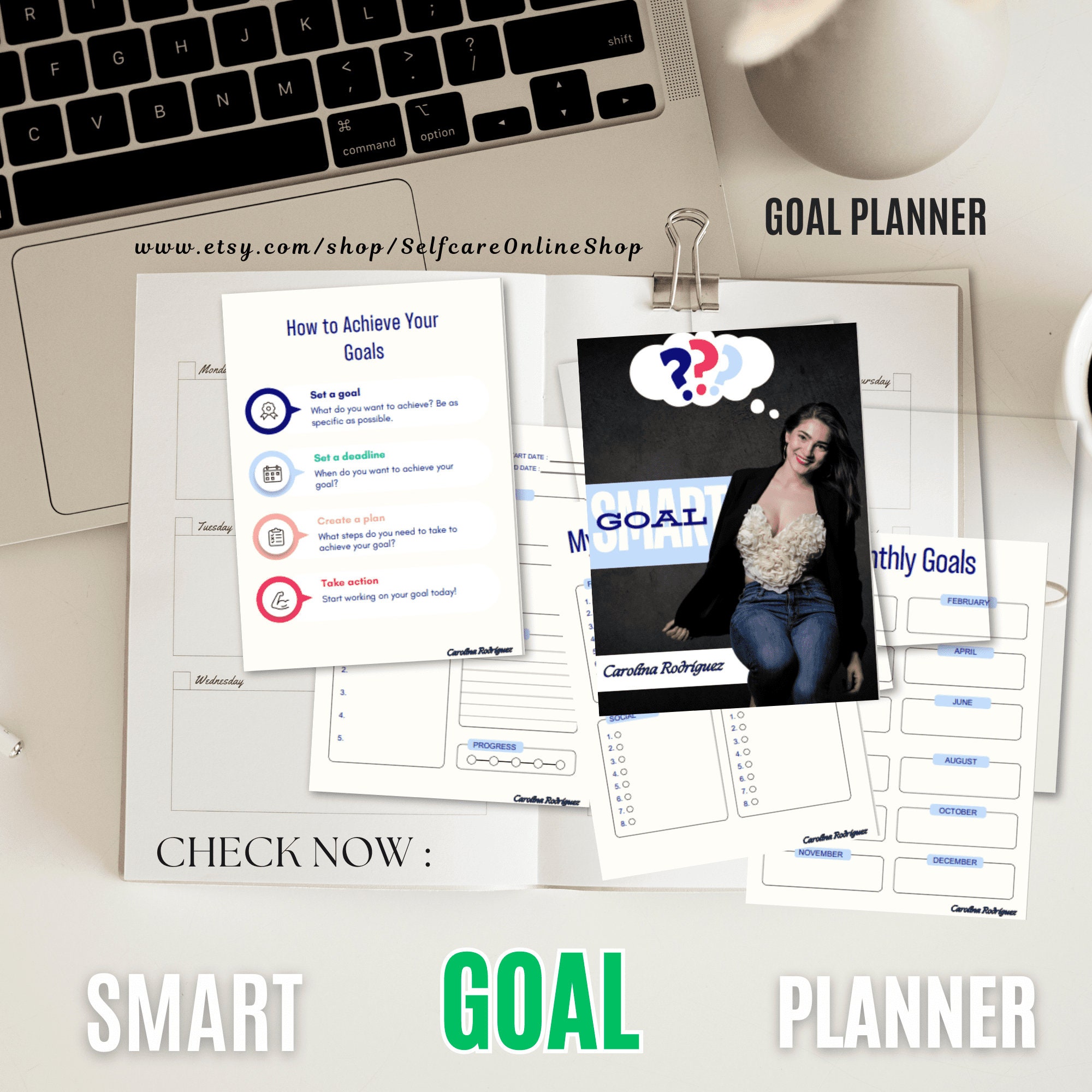 6-pages SMART Goals Planner Plus Printable Monthly Goals Included SMART ...