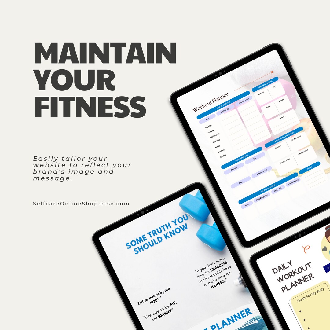 Workout Tracker Printable, Daily Exercise Log, 30-day Self Care ...