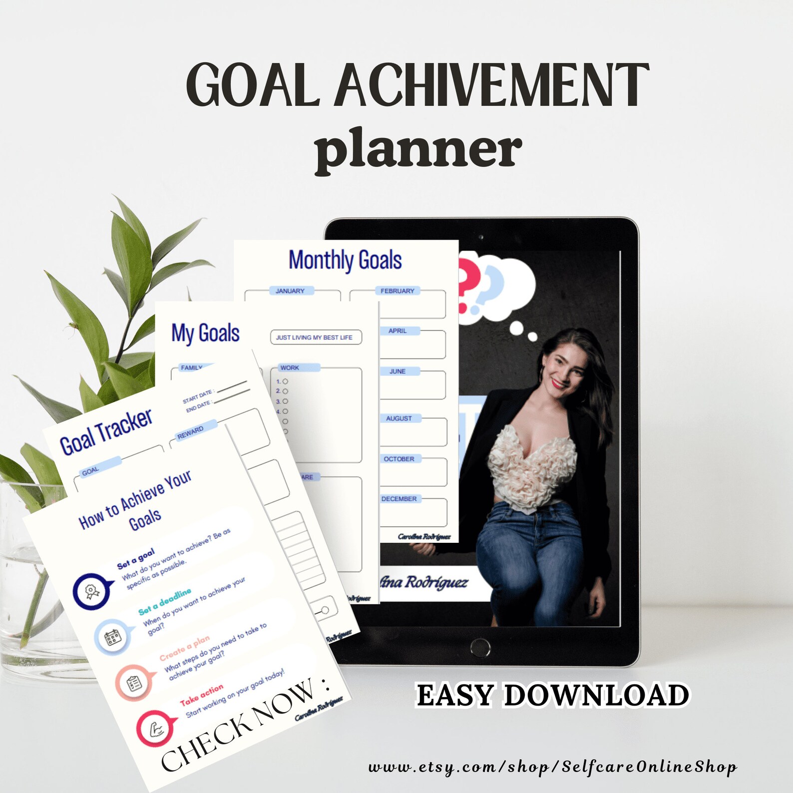 6-pages SMART Goals Planner Plus Printable Monthly Goals Included SMART ...