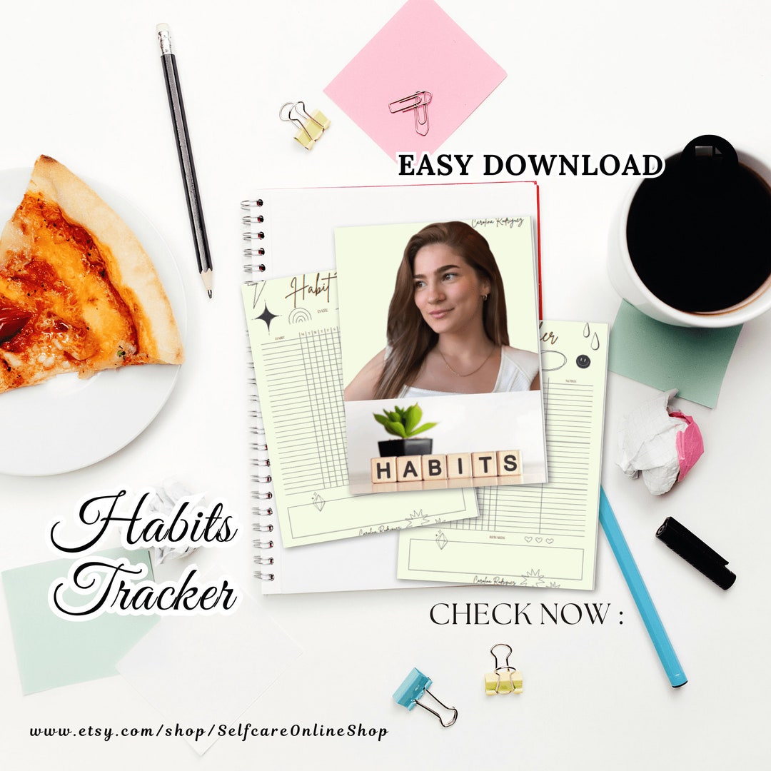 Habit Tracker Journal Printable Landscape, Digital Habit Tracker ...