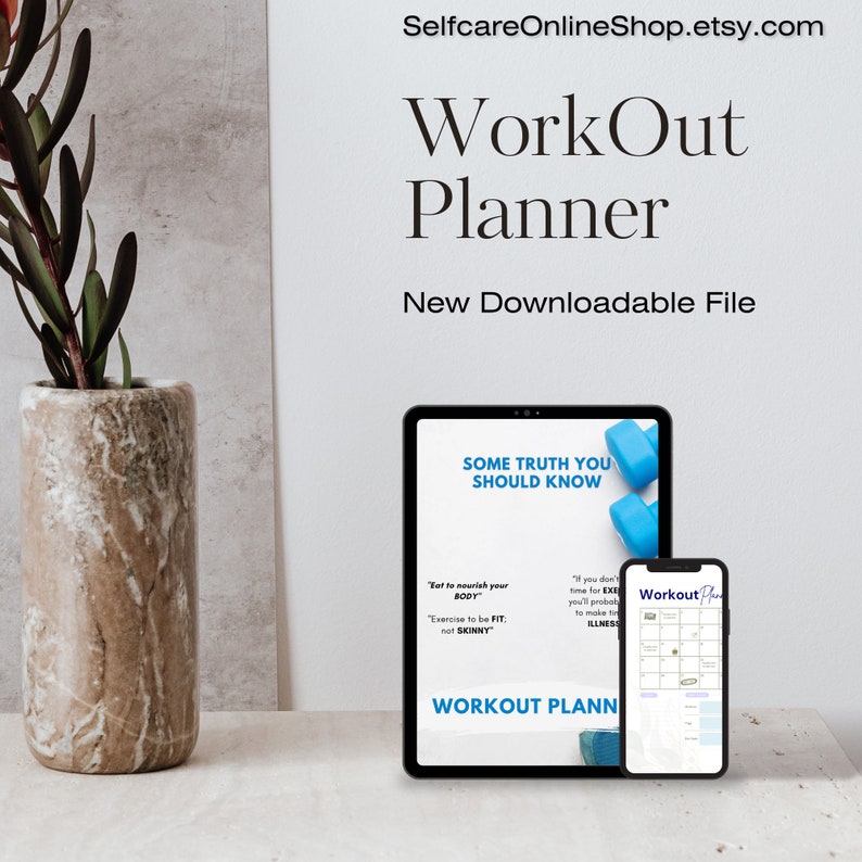 Workout Tracker Printable, Daily Exercise Log, 30-day Self Care ...