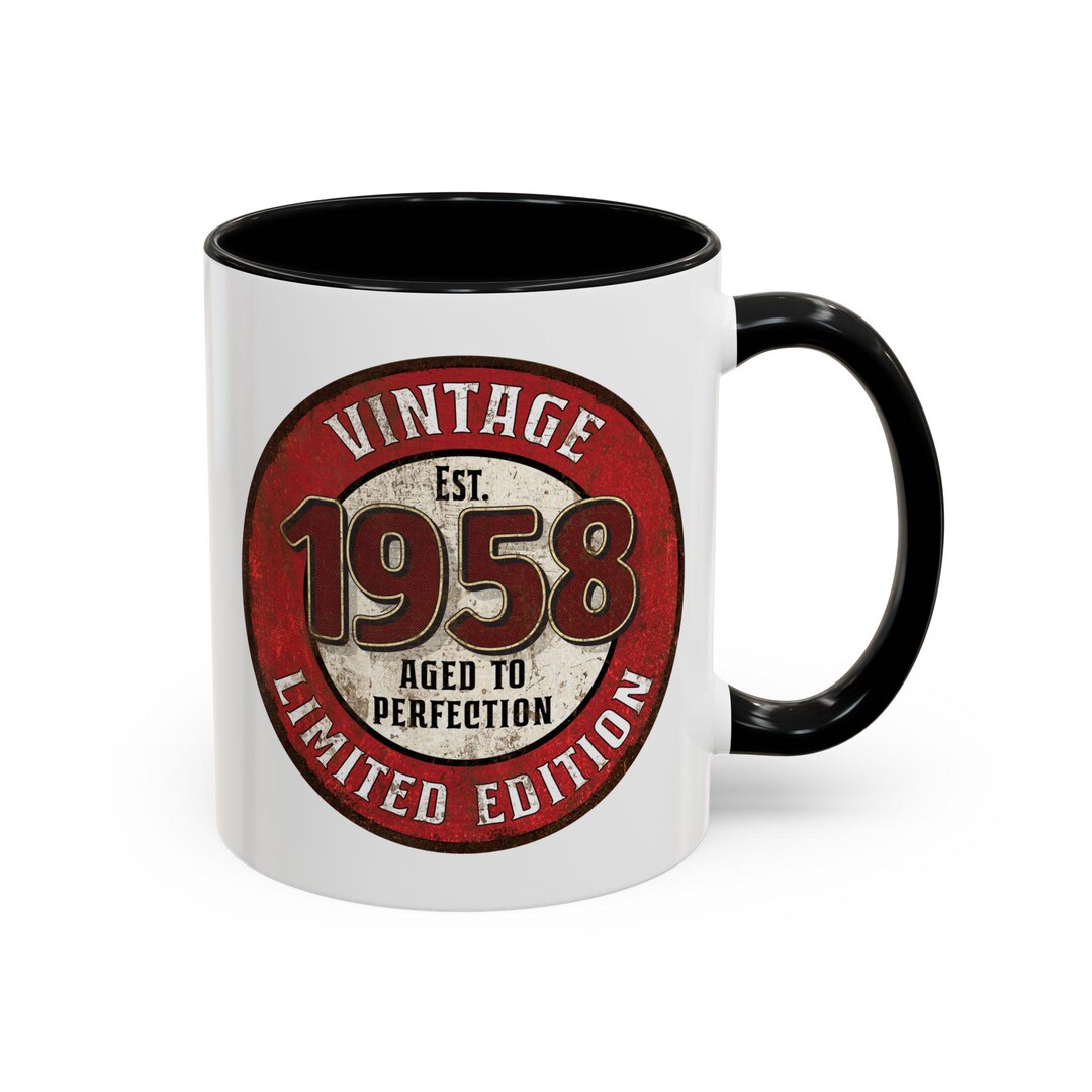 Vintage 1958 Birthday Mug, Aged to Perfection Limited Qty Coffee Cup ...