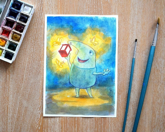 Mr. Drippy Ni No Kuni Fan Art Original Watercolor Painting | Etsy