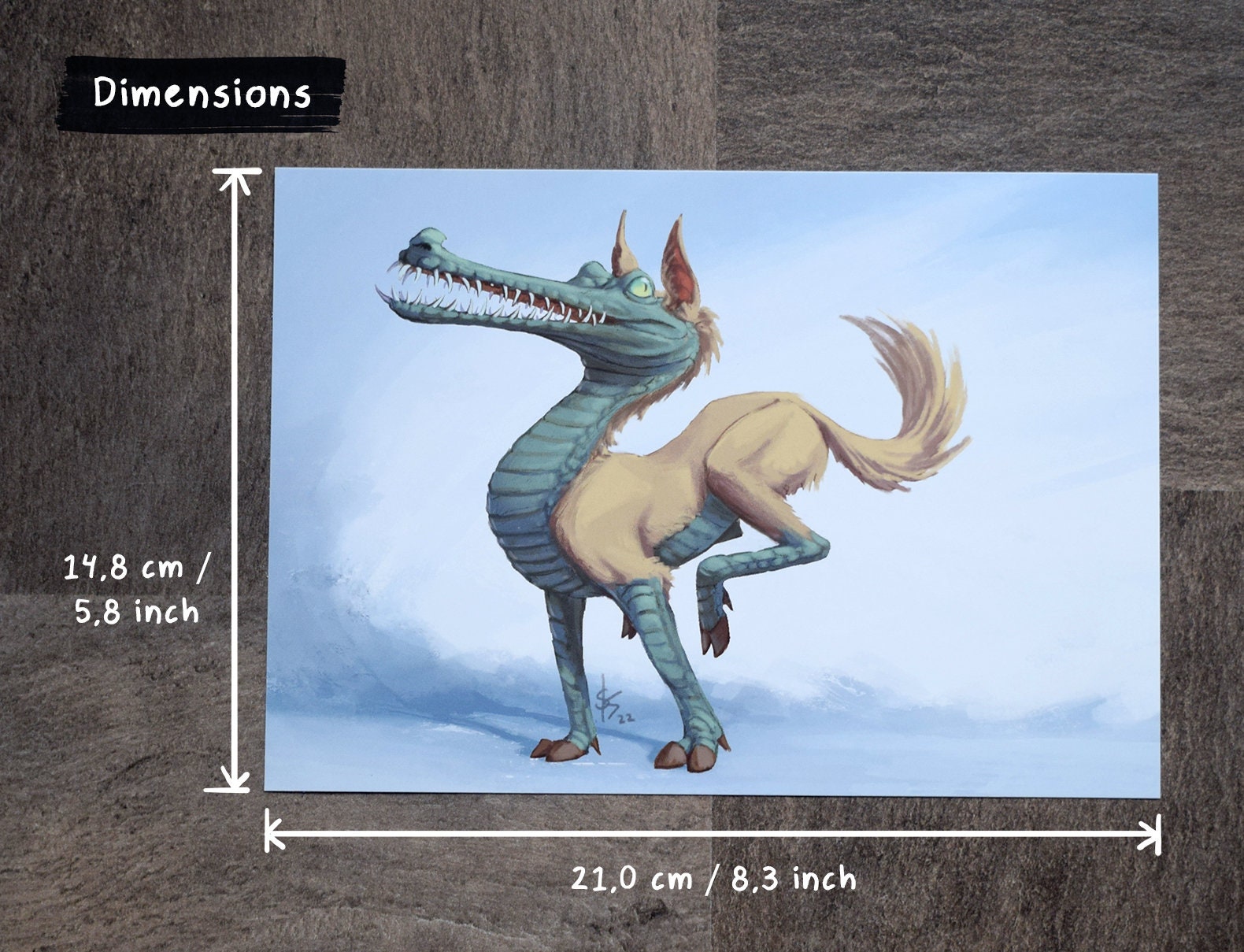 Crocodeer Art Print | Fantasy Creature, Dnd Monster, Crocodile Art, Dnd ...