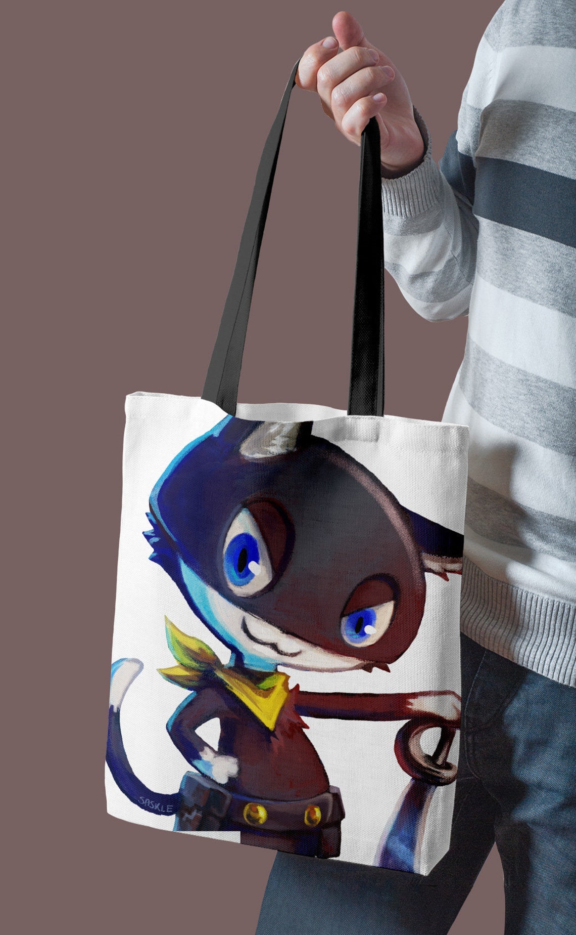 Persona 5 Morgana Cotton Tote Bag | Cute Cat Totebag, Persona 5 Fan Art ...