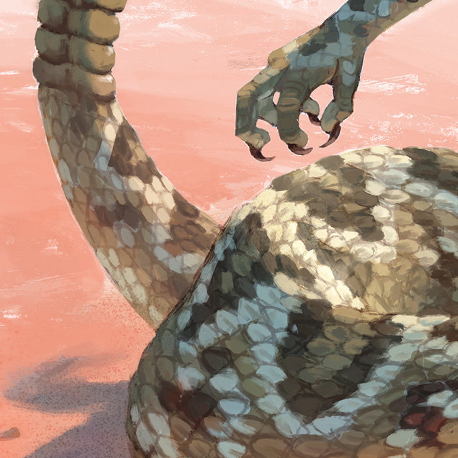 Snake Lady Art Print Fantasy Creature Naga Dark Fantasy - Etsy