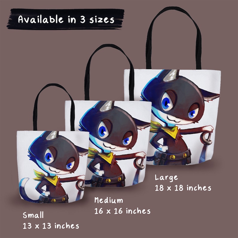 Persona 5 Morgana Cotton Tote Bag Cute Cat Totebag, Persona 5 Fan Art ...
