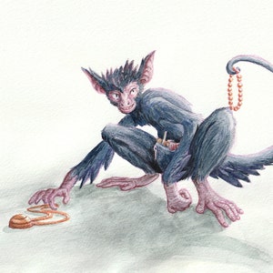 Exchangeling Fantasy Creature Original Watercolour Painting | Mythical ...