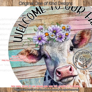 Cute Cow, Farm Cow, Welcome Design, PNG File, DIGITAL Download Only ...