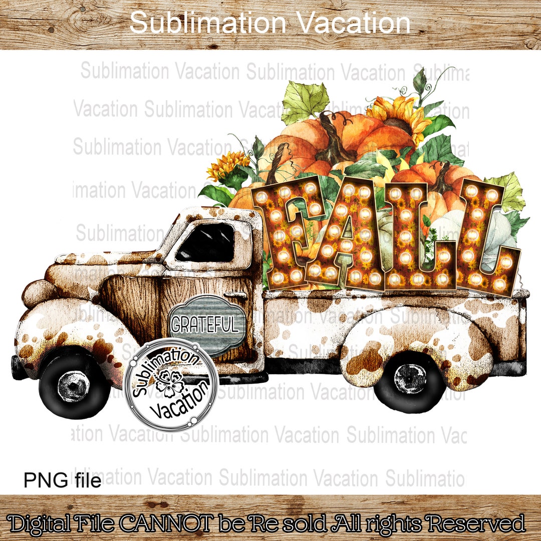 Fall Farm Truck, Pumpkin Farm Truck PNG, Fall Pumpkin Truck Design ...