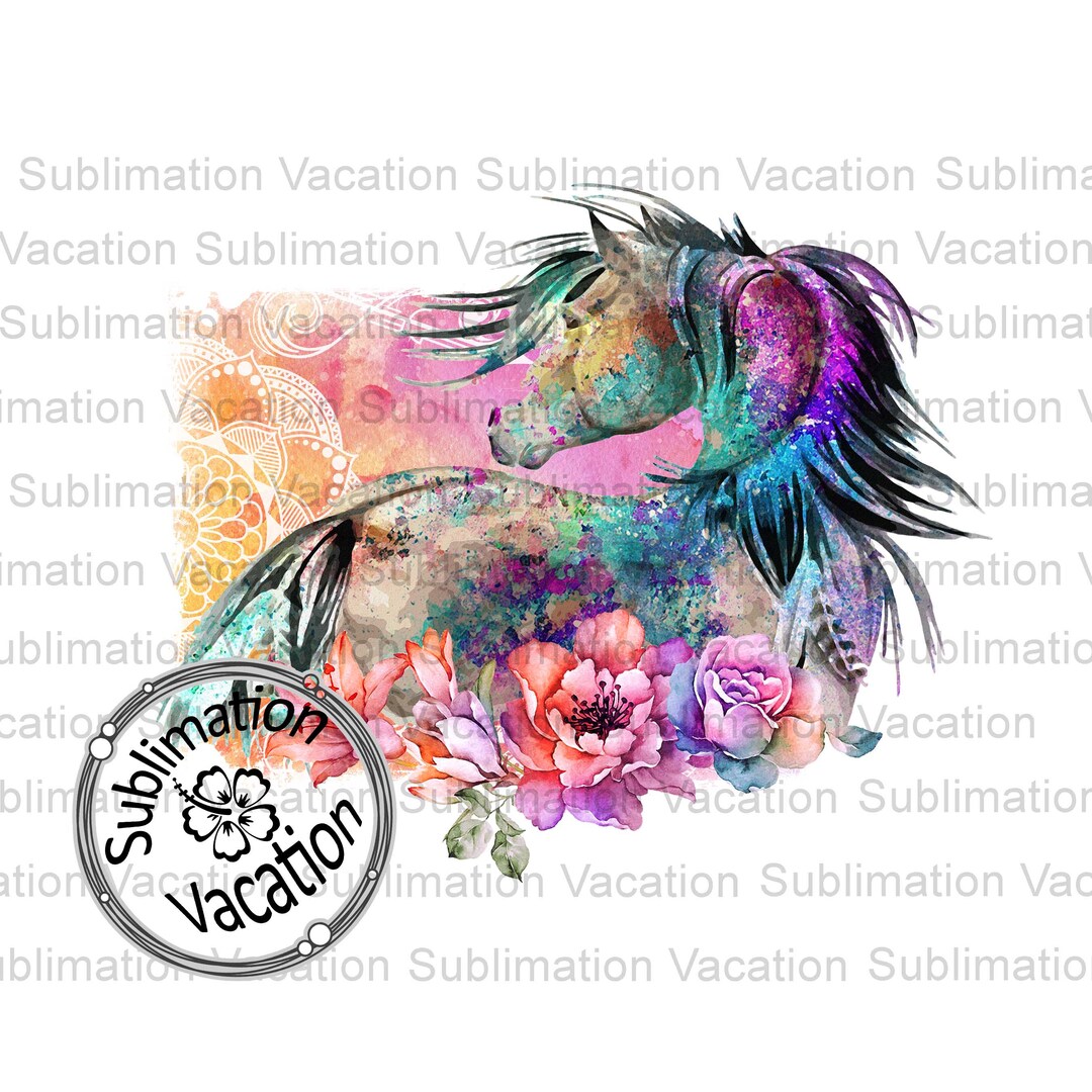 Boho Horse Design, Horse Design, Western, Vintage, Boho, Sublimation ...