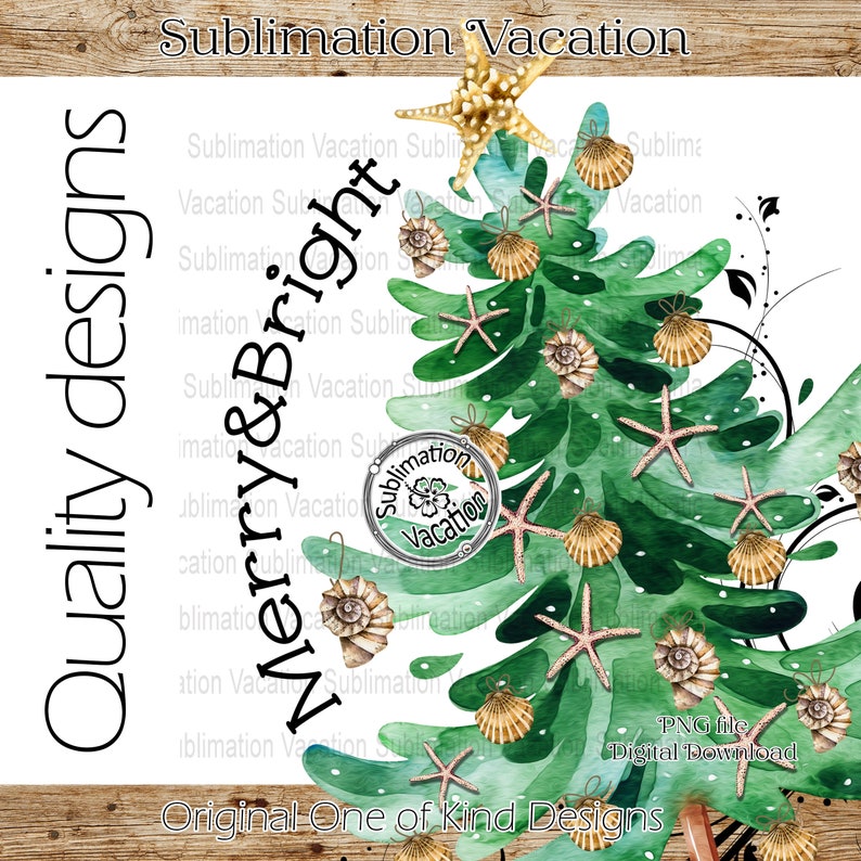 Merry and Bright Christmas Tree Merry N Bright Tree PNG - Etsy