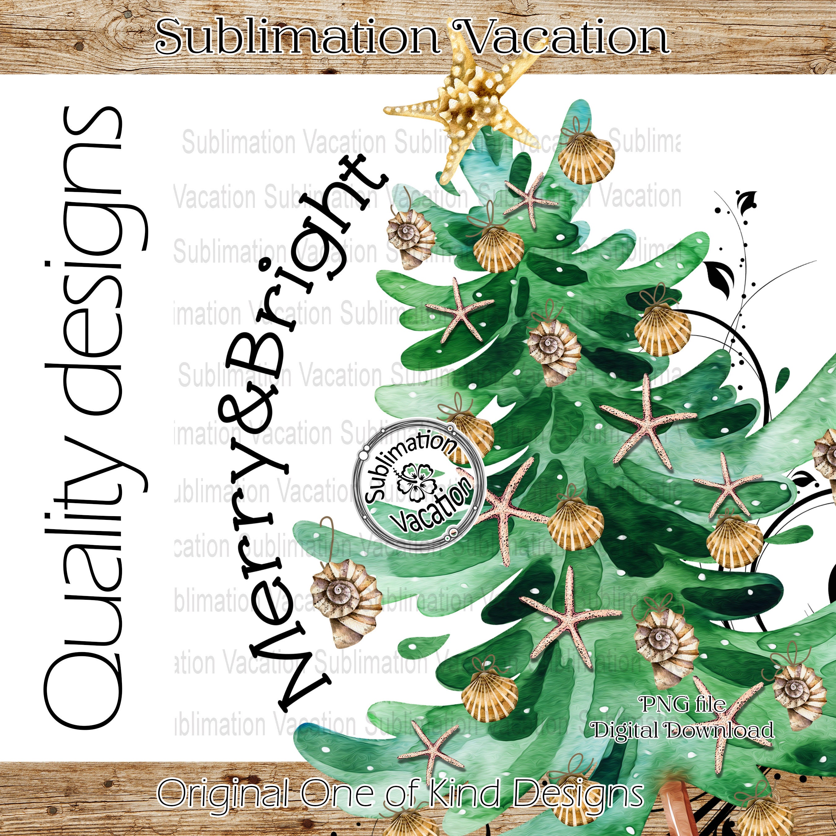 Merry and Bright Christmas Tree Merry N Bright Tree PNG - Etsy