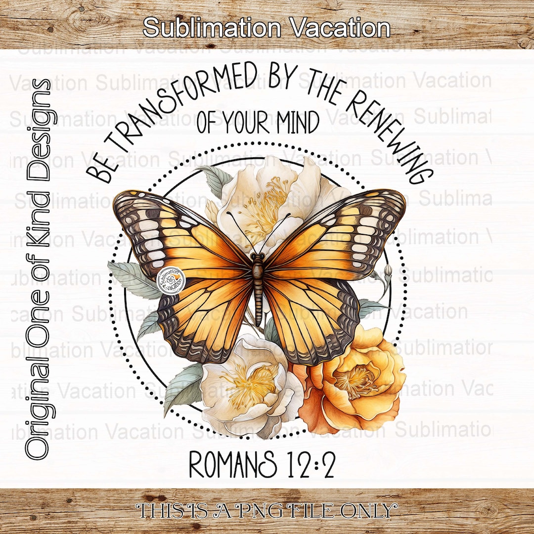 Butterfly Bible Verse PNG: Christian Sublimation Design (digital ...