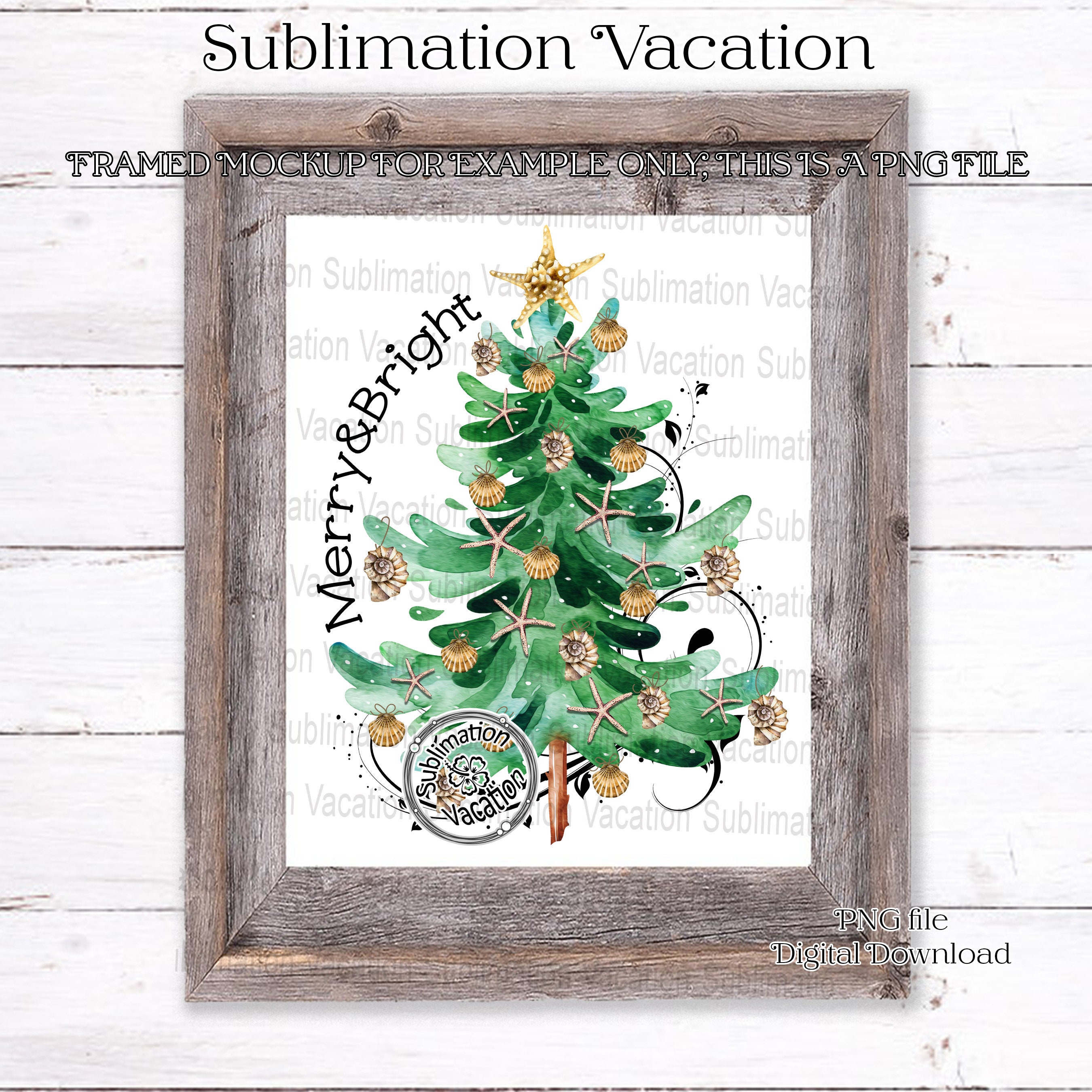 Merry and Bright Christmas Tree Merry N Bright Tree PNG - Etsy