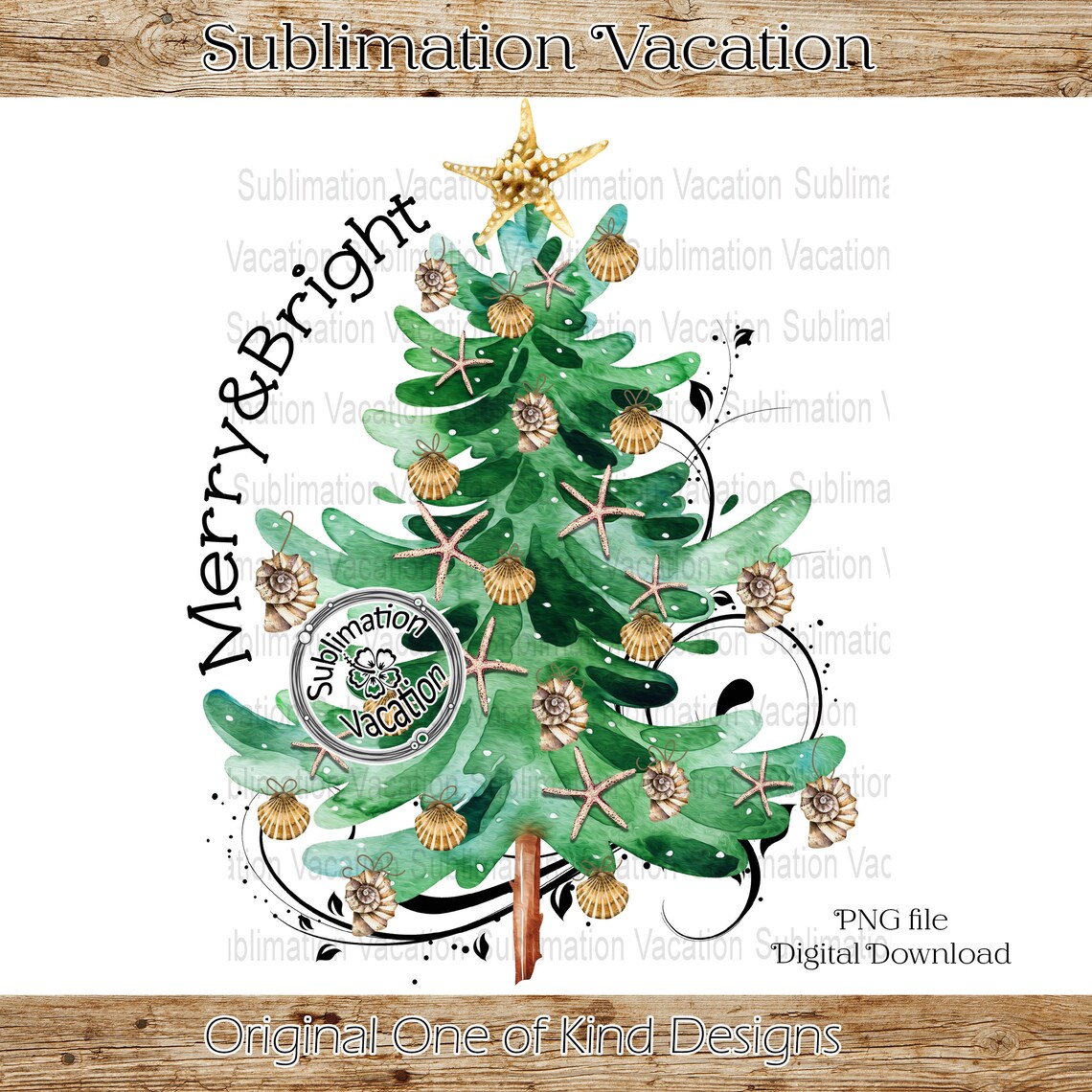 Merry and Bright Christmas Tree Merry N Bright Tree PNG - Etsy