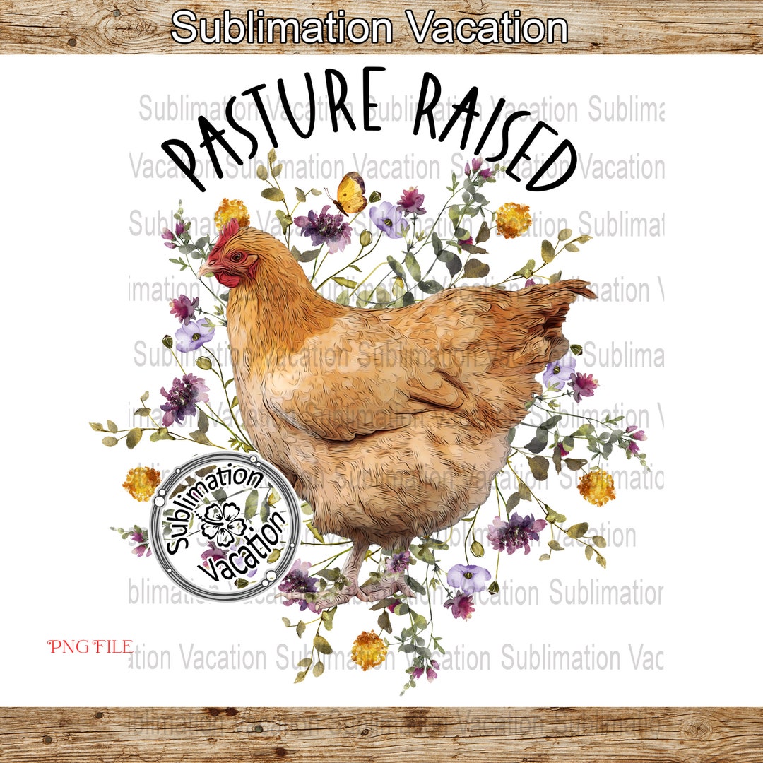 Pasture Raised Chicken PNG: Farmhouse Decor Design (digital Download ...