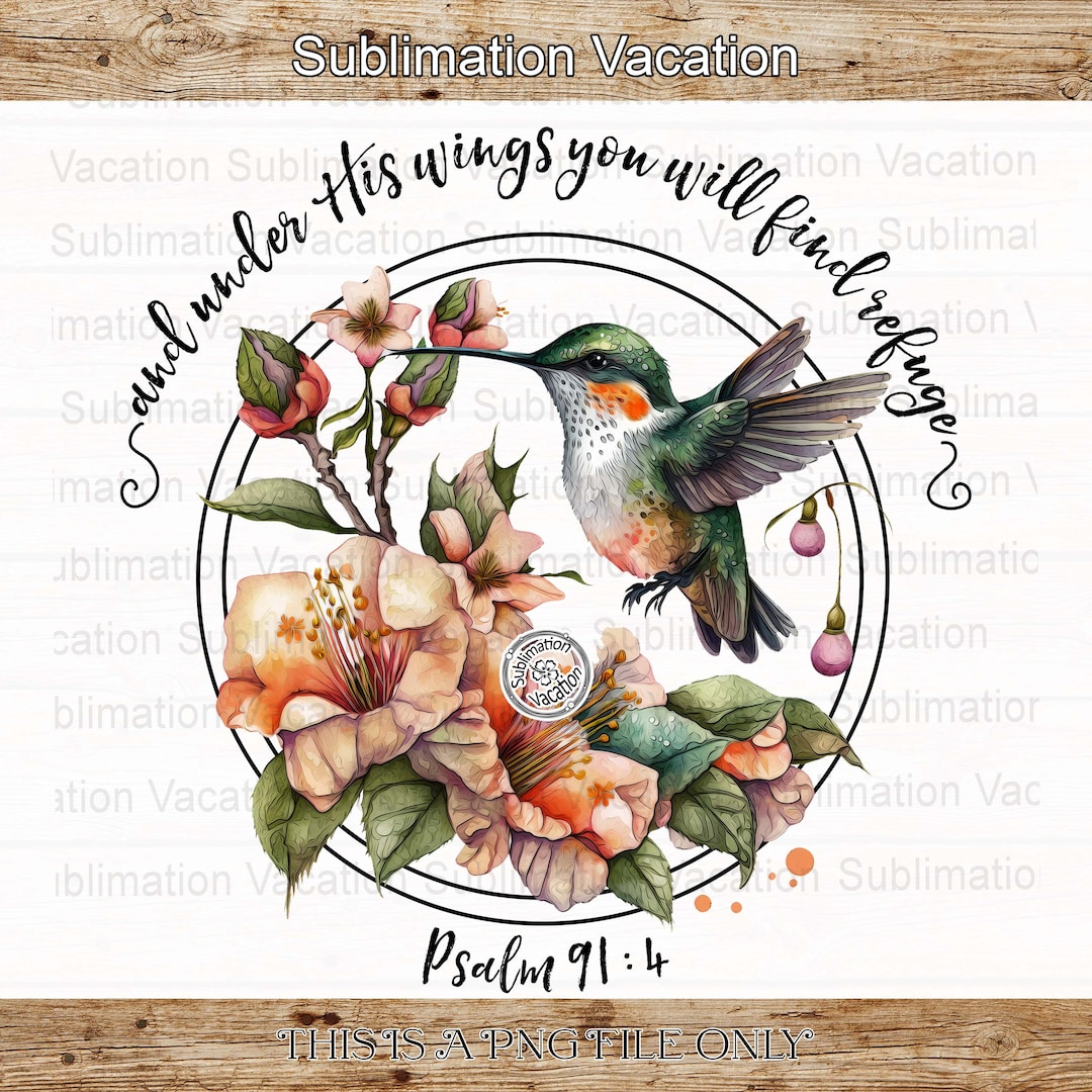 Hummingbird Bible Verse PNG: Christian Sublimation Design (digital ...