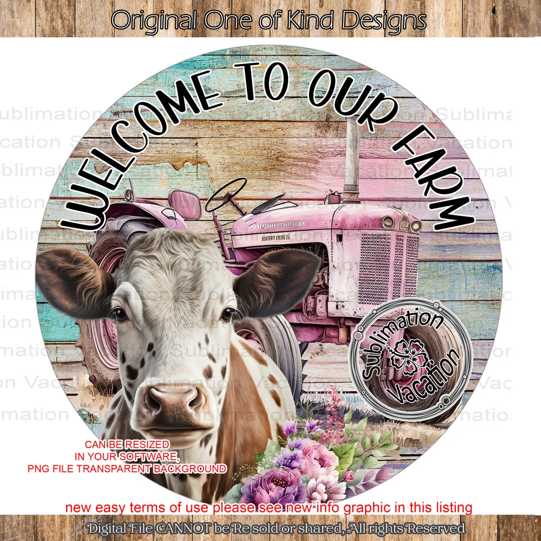 Cute Cow, Farm Cow, Welcome Design, PNG File, DIGITAL Download Only ...