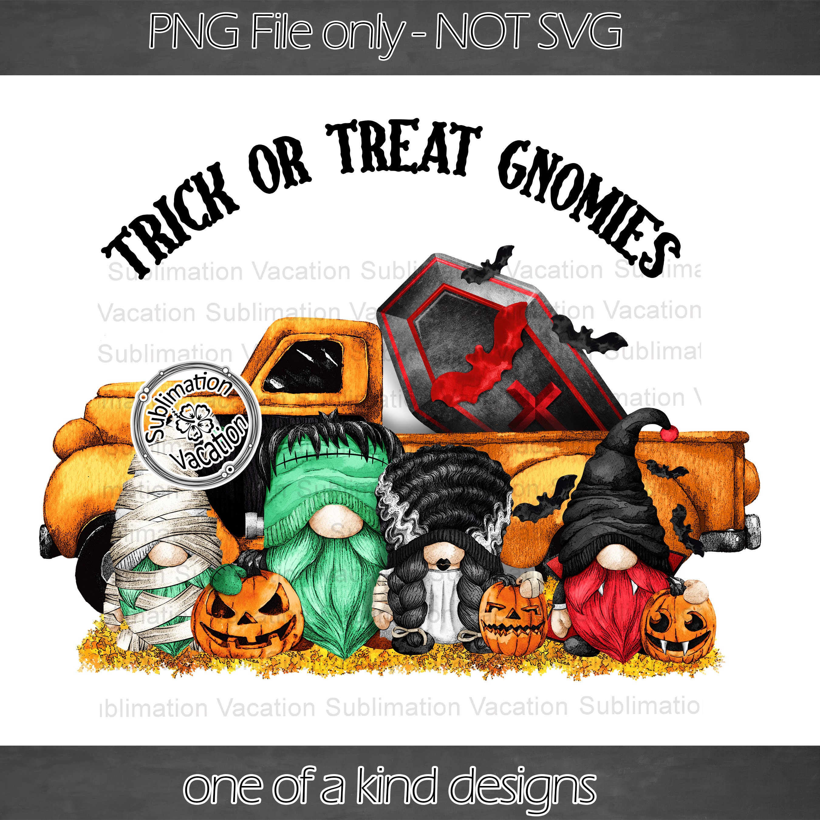 Trick or Treat Gnomies Halloween Gnome PNG Frankenstein - Etsy