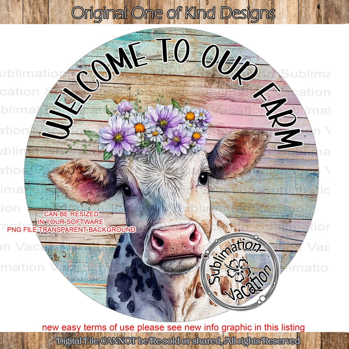 Cute Cow, Farm Cow, Welcome Design, PNG File, DIGITAL Download Only ...