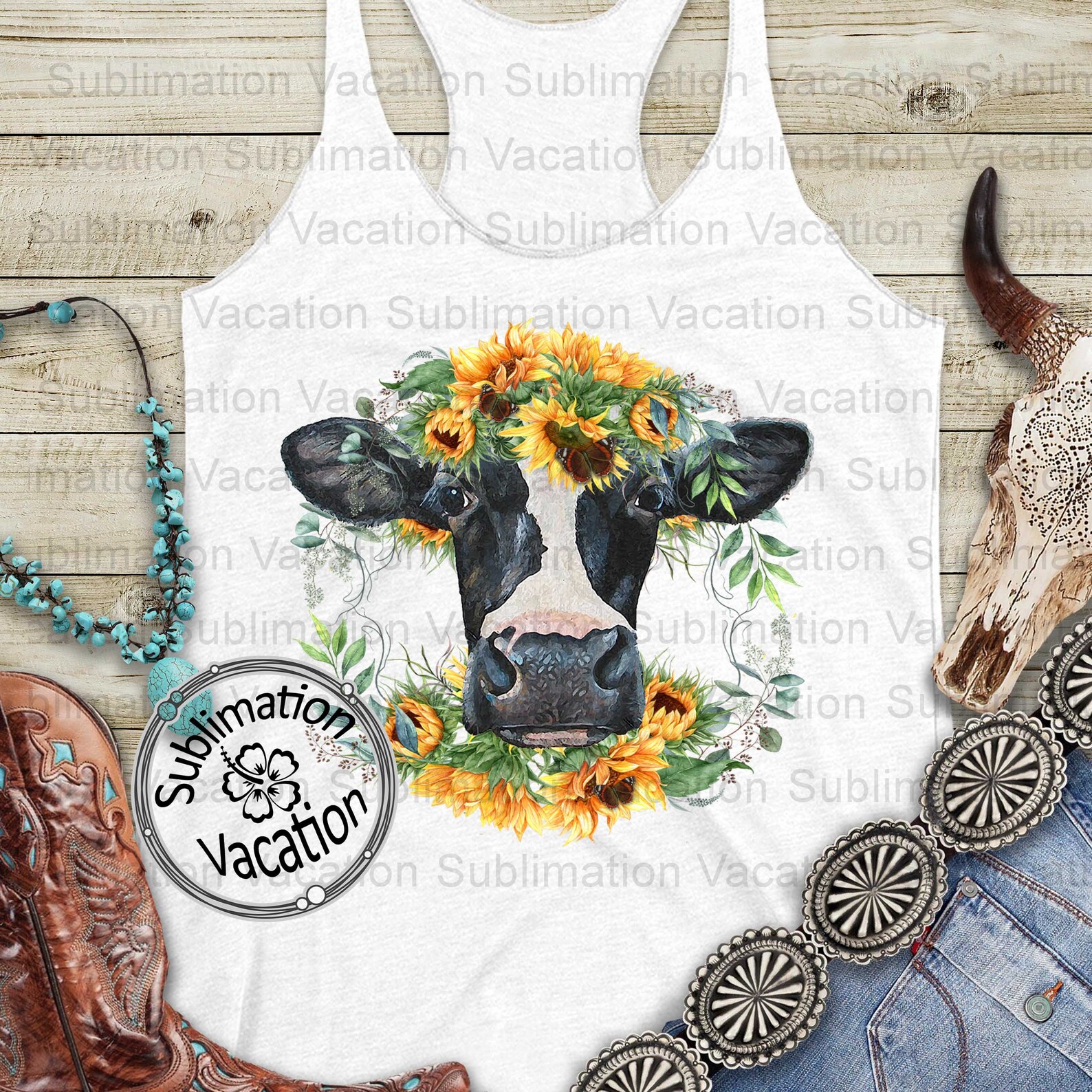Sunflower Cow PNG Cow PNG Cow and Sunflowers Cow and - Etsy