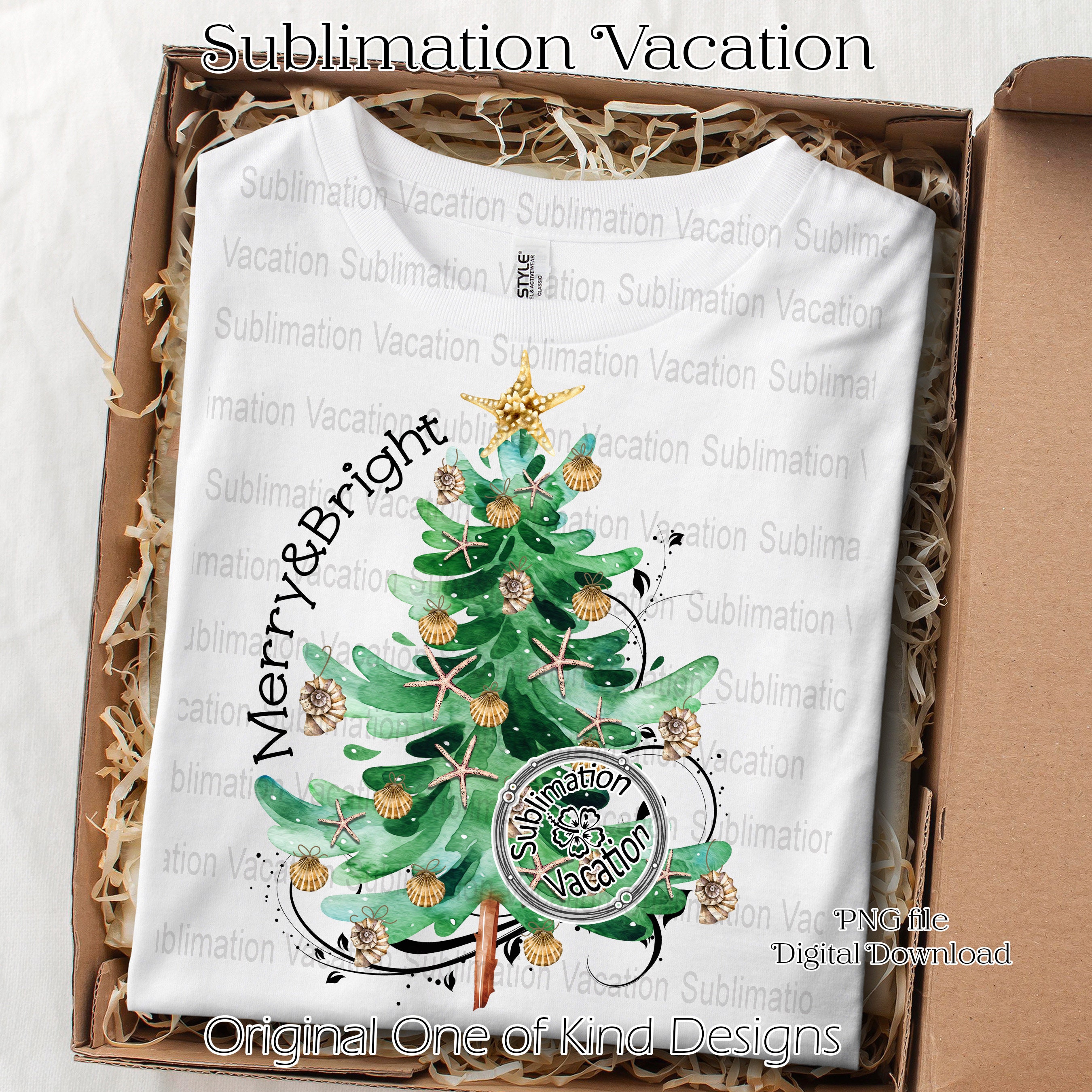 Merry and Bright Christmas Tree Merry N Bright Tree PNG - Etsy