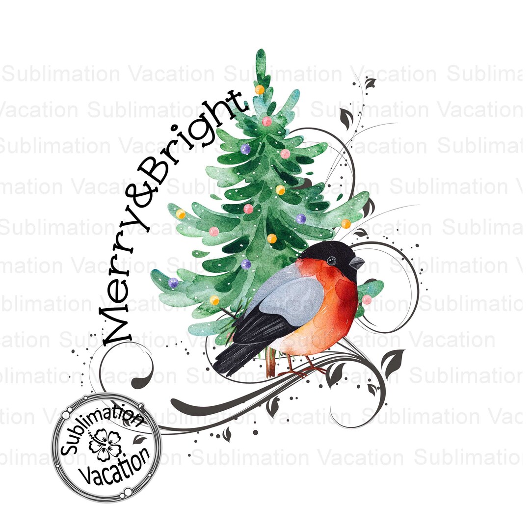 Merry N Bright Christmas Tree Design, Merry N Bright PNG, Merry N ...