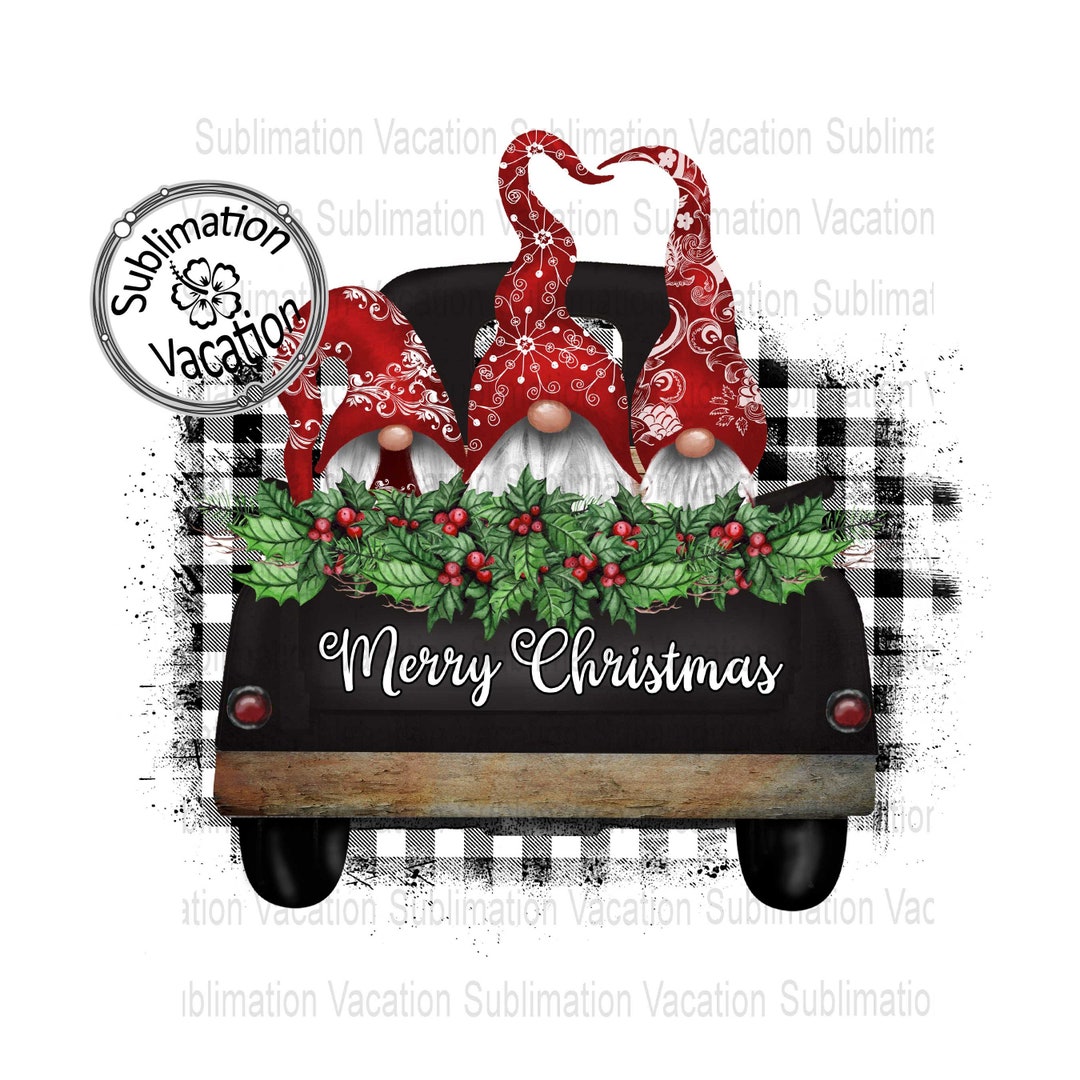 Gnomes, Christmas Gnomes, Gnomes in Truck, Christmas Truck PNG ...
