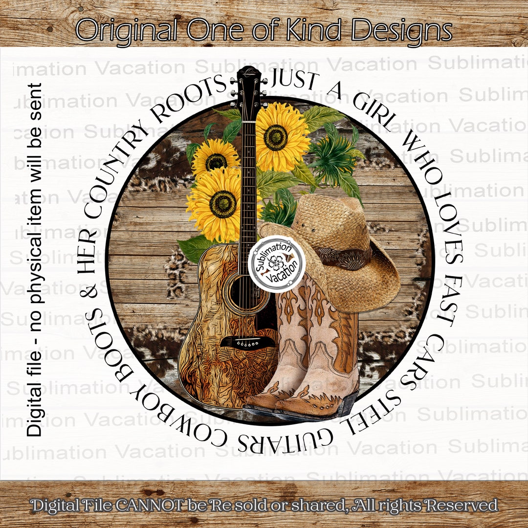 Cowboy Boots Country Roots, Country Music PNG, Guitar and Boots PNG ...