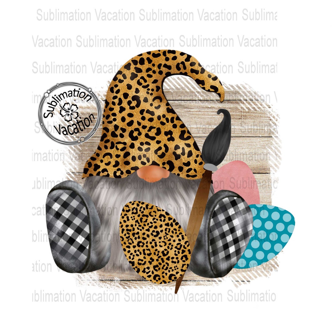 Leopard Print Gnome, Easter Gnome, Sublimation PNG, Easter Sublimation ...