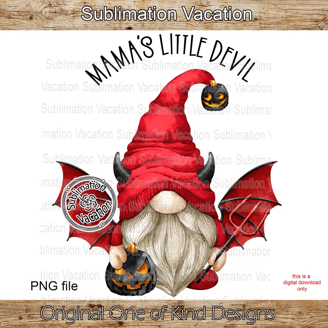 Devil Gnome PNG: Mama's Little Devil, Halloween Design (digital ...