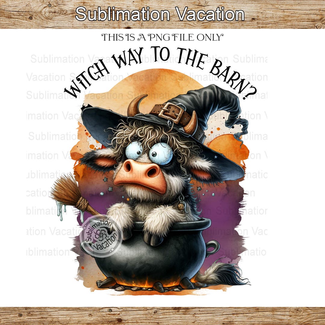 Funny Cow Witch Halloween PNG: Sublimation Design (digital Download) - Etsy