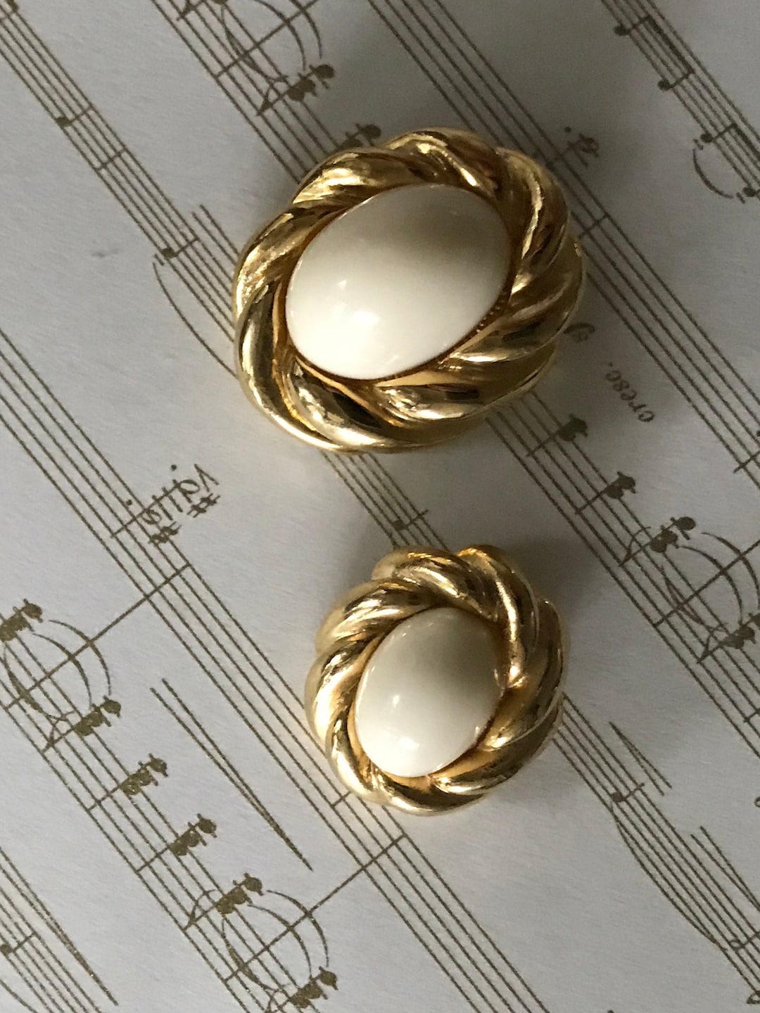 Ivory Color Cabochon Lamode Button - Etsy