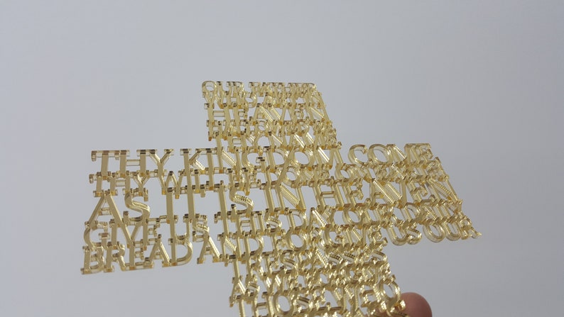 The Lords Prayer Our Father Cross / Crucifix Laser Cut Acrylic - Etsy