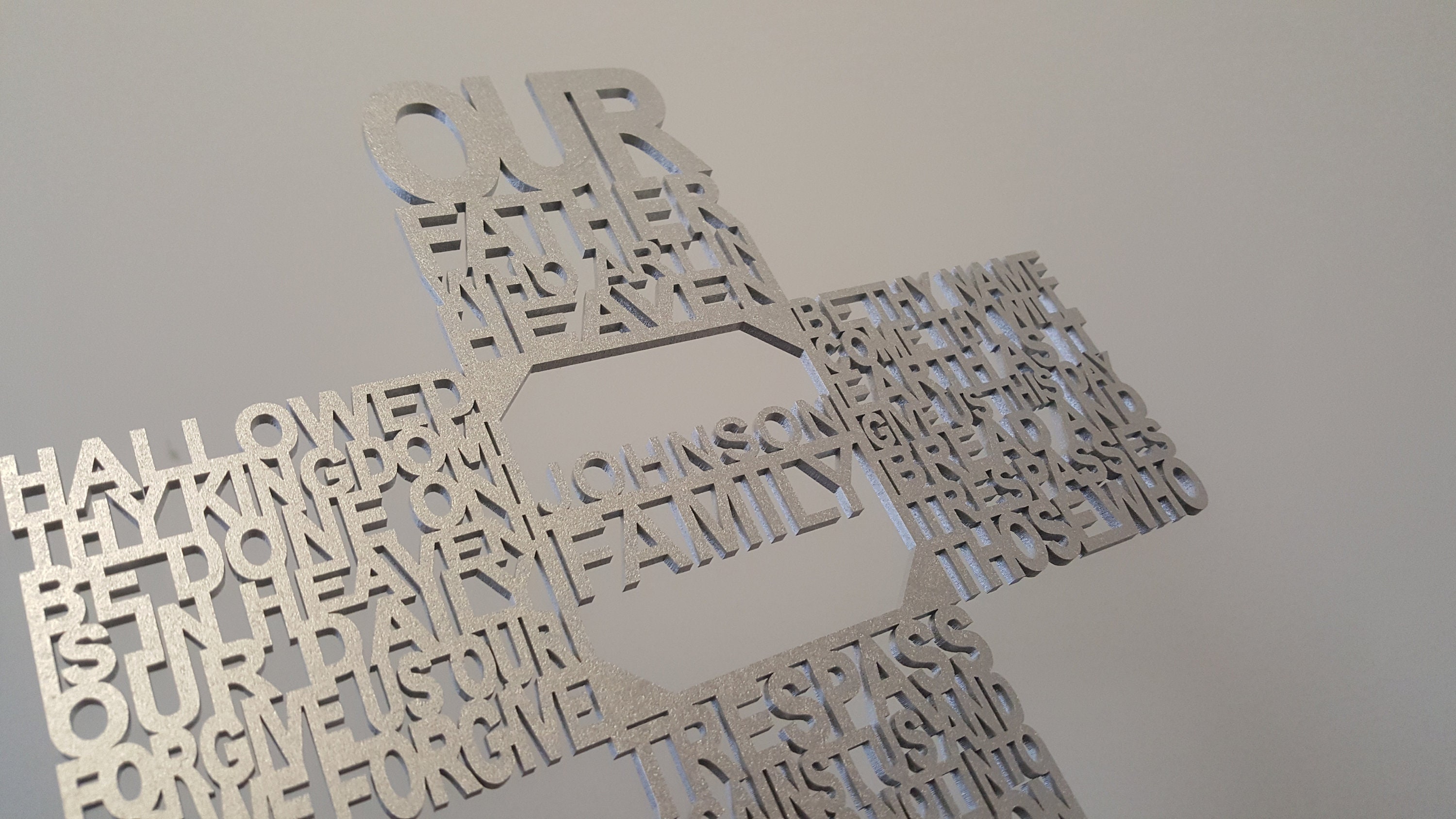 The Lords Prayer Our Father Cross Laser Cut Customised With | Etsy ...