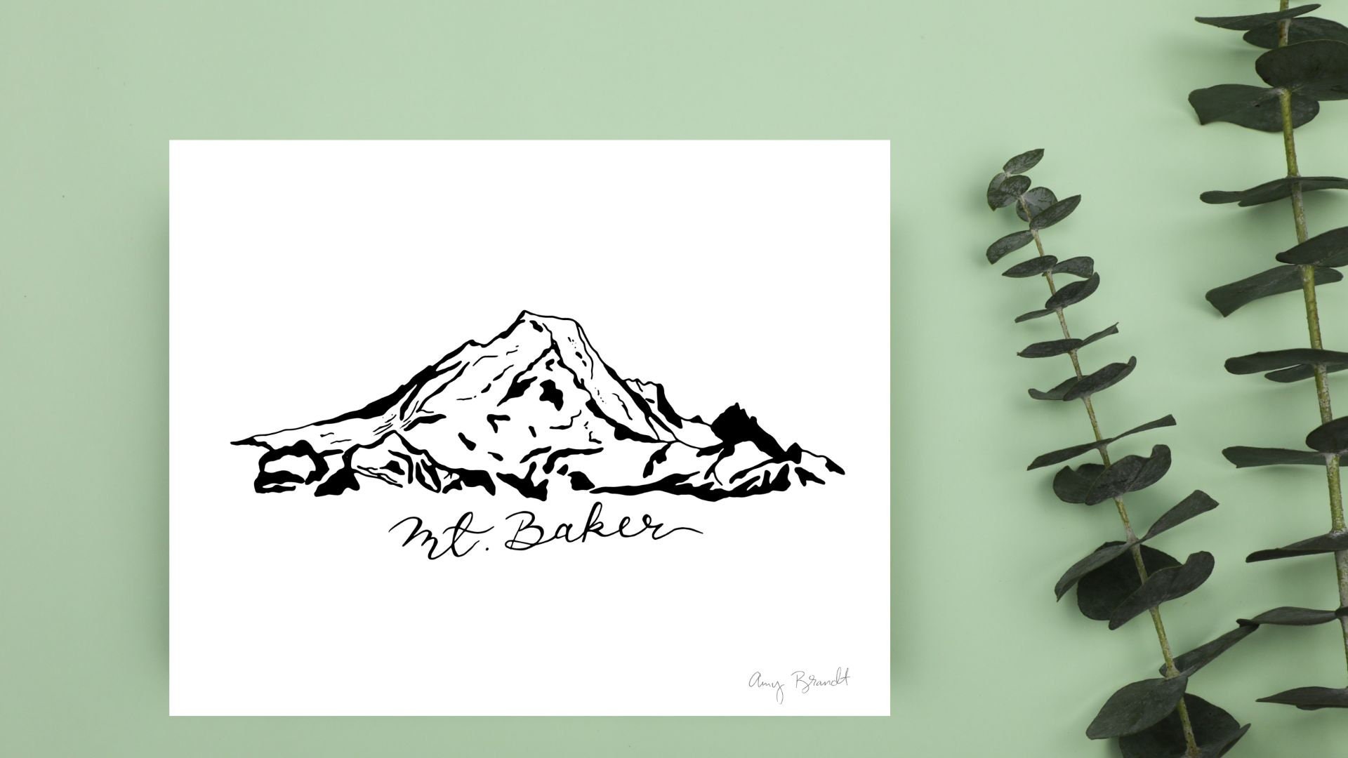 Mt. Baker - Washington State Art - Digital Download - Etsy