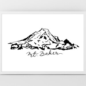 Mt. Baker - Washington State Art - Digital Download - Etsy