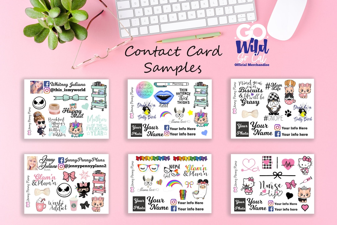 Custom Contact Cards on Premium Matte Sticker Paper - Etsy