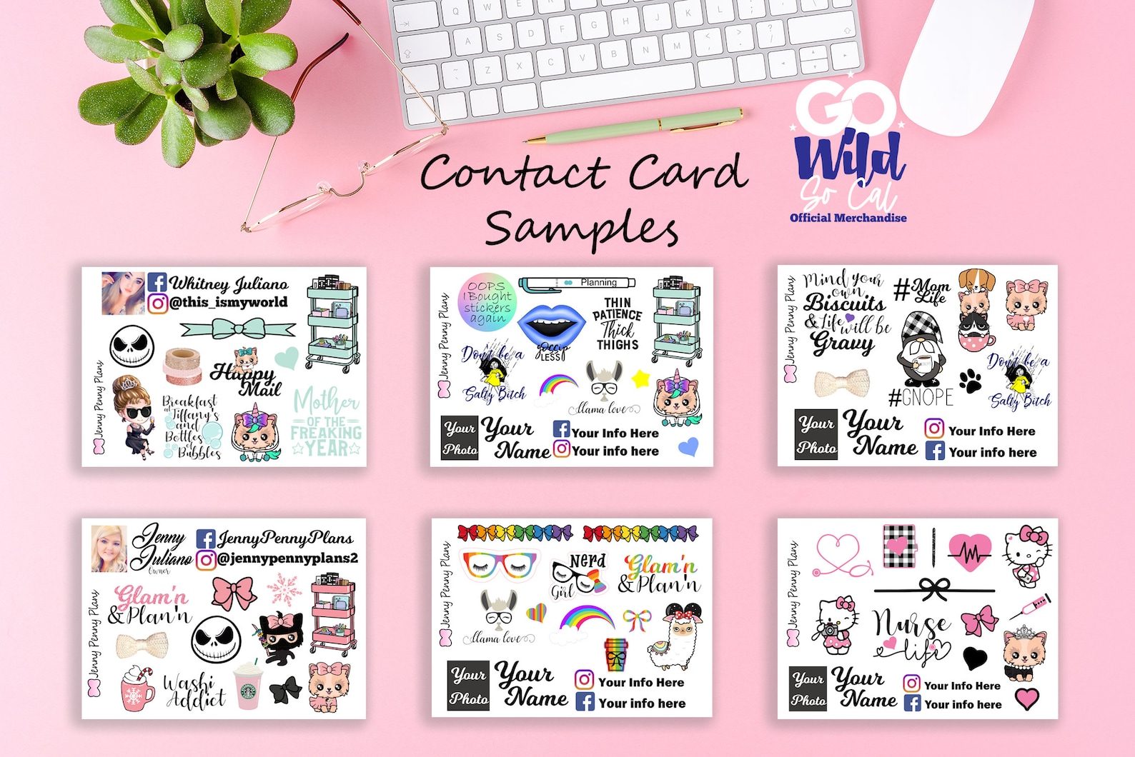 Custom Contact Cards on Premium Matte Sticker Paper - Etsy