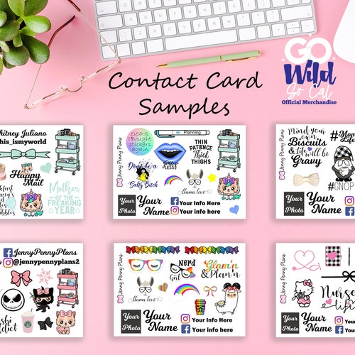 Custom Contact Cards on Premium Matte Sticker Paper - Etsy