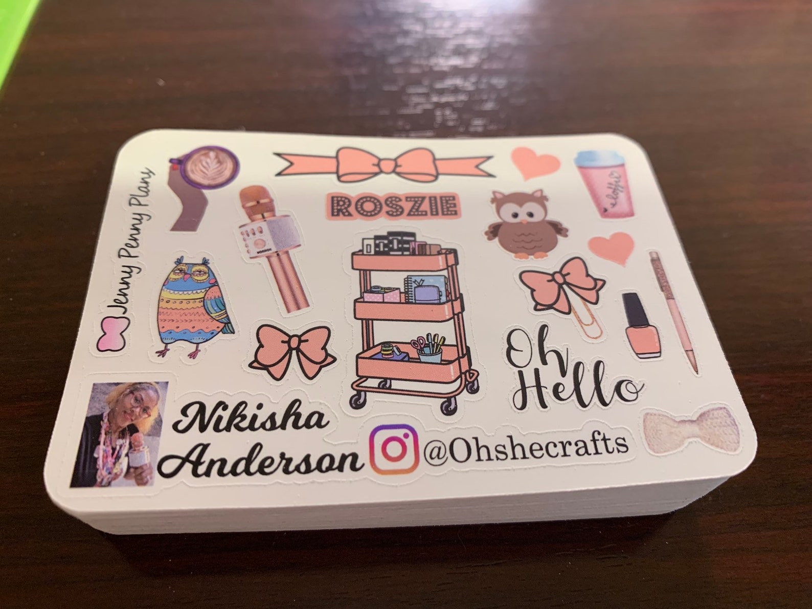 Custom Contact Cards on Premium Matte Sticker Paper - Etsy