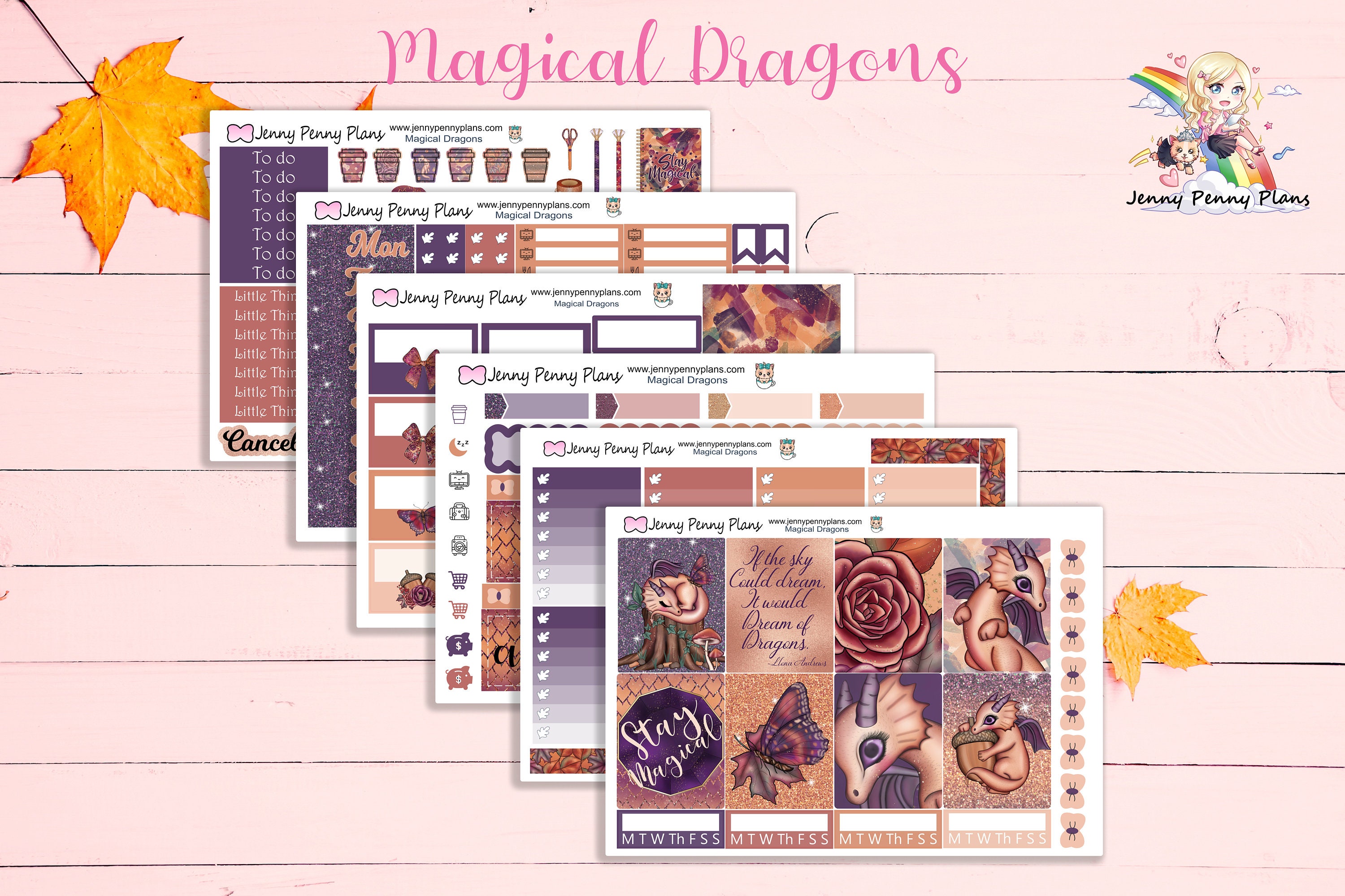 Magical Dragon Planner Stickers on Premium Matte - Etsy