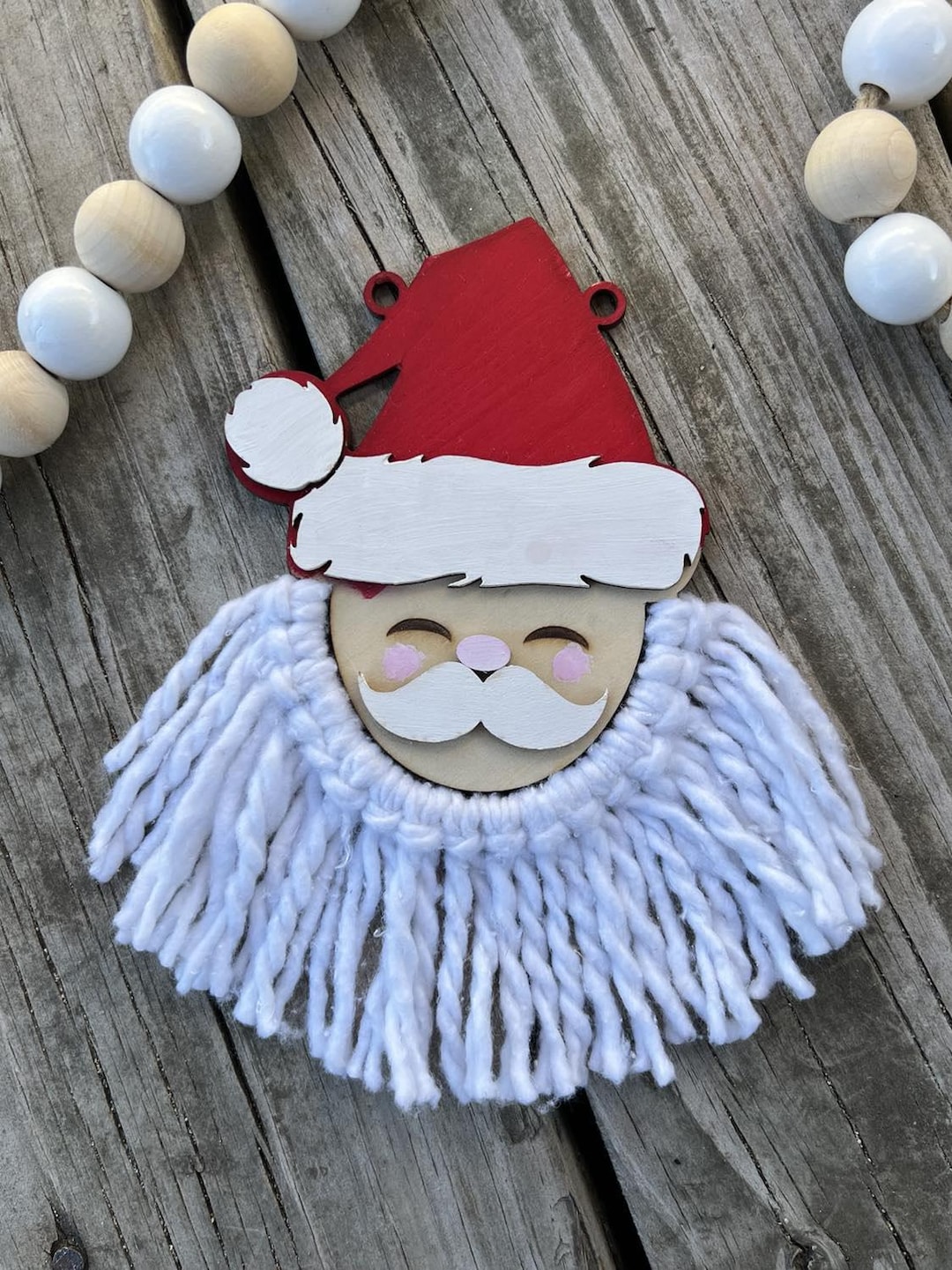 DIY Macramé Santa Ornament Kit, With Option to Personalized - Etsy