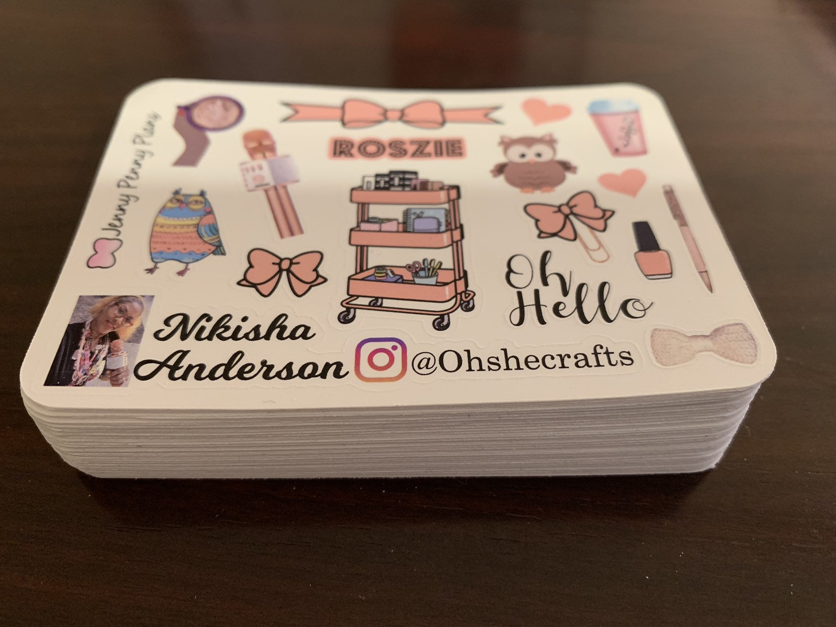 Custom Contact Cards on Premium Matte Sticker Paper - Etsy