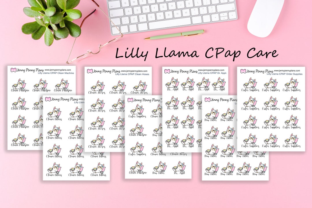 Lilly Llama CPAP Care (sleep Apnea) Stickers Printed on Premium Matte ...